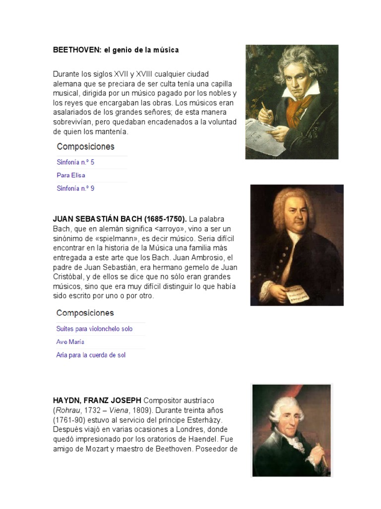 5 Compositores de Musica Clasica | PDF | Clásicos