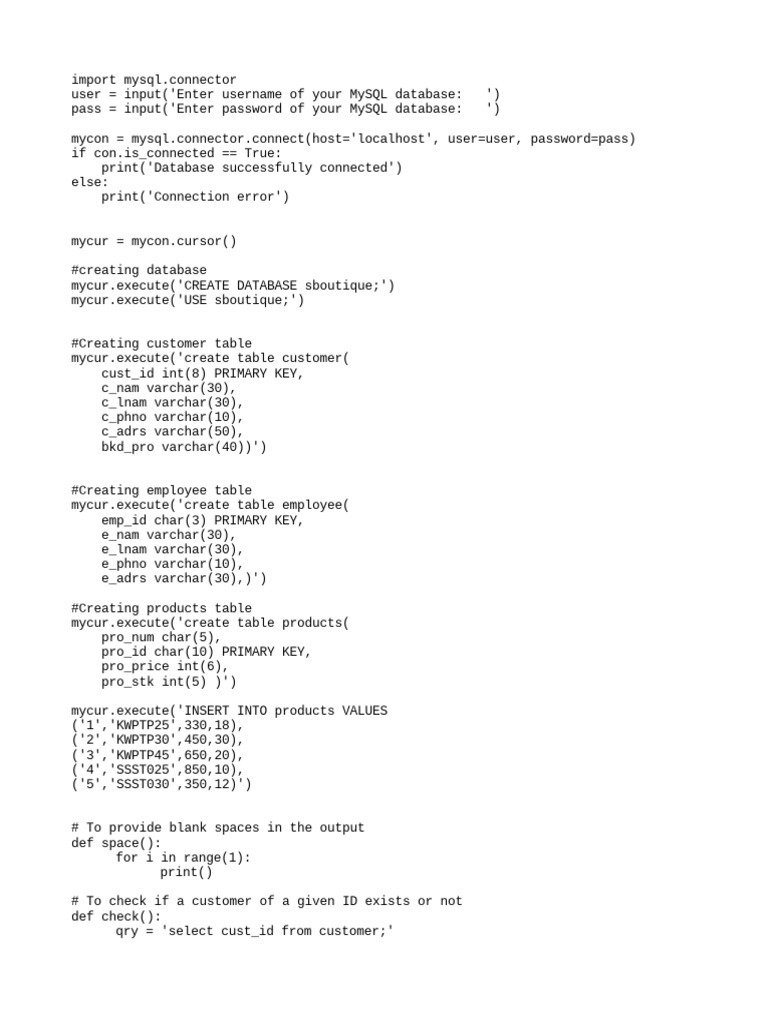 Botique System | PDF | Subroutine | Databases