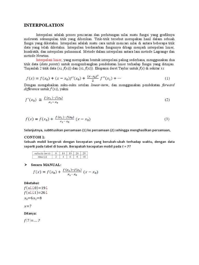 Interpolation | PDF | Metode & Bahan Ajar | Sains & Matematika