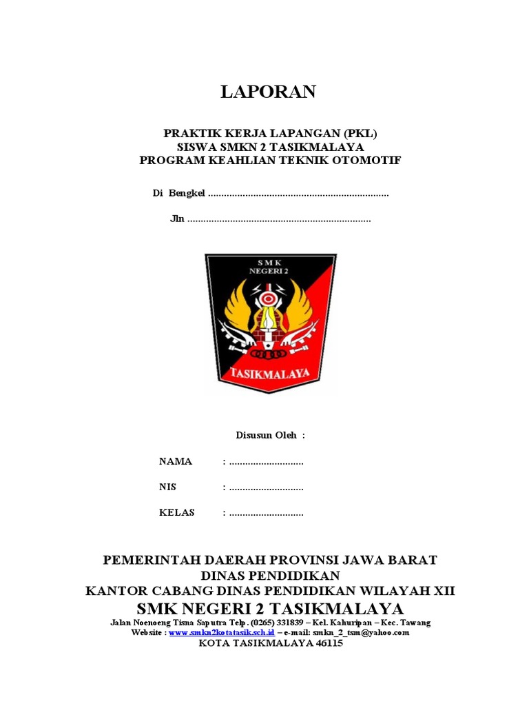 Contoh Format Laporan PKL | PDF