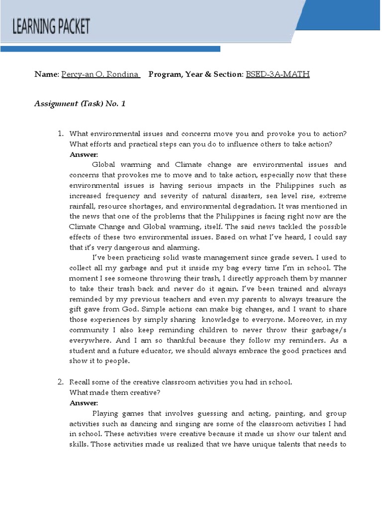 Task No.1 (Prof - Ed 7) | PDF | Teachers | Optimism