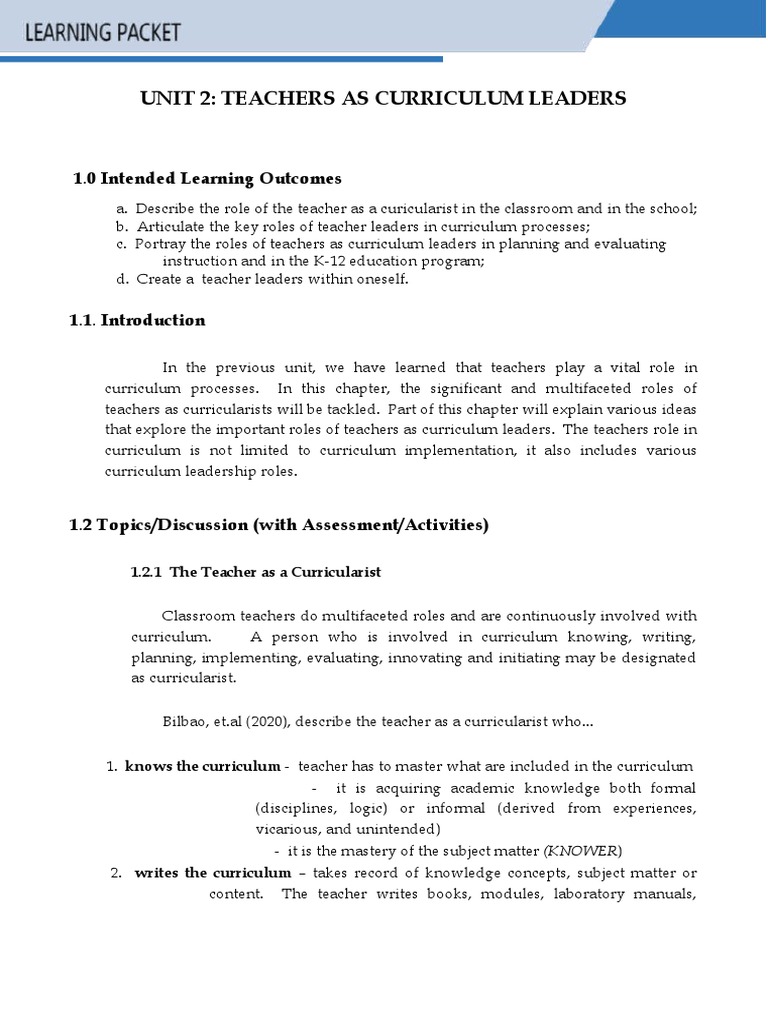 Prof - Ed 8 (LP-2) | PDF | Curriculum | Teachers