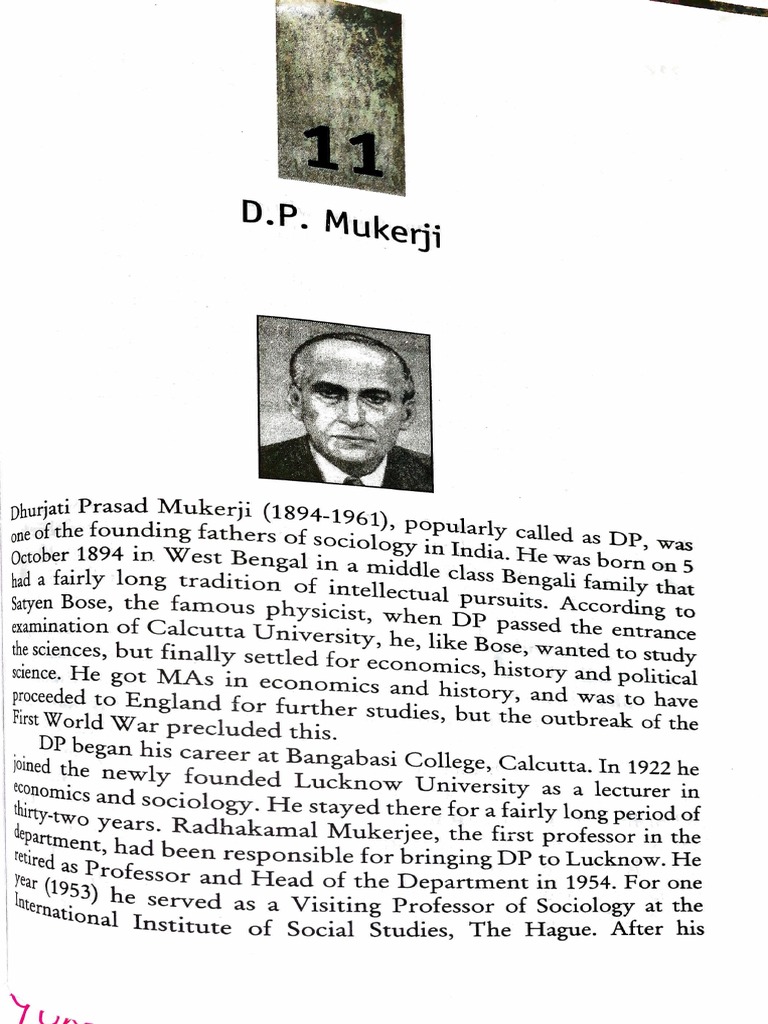 D.P. Mukerji | PDF | Marxism | Sociology