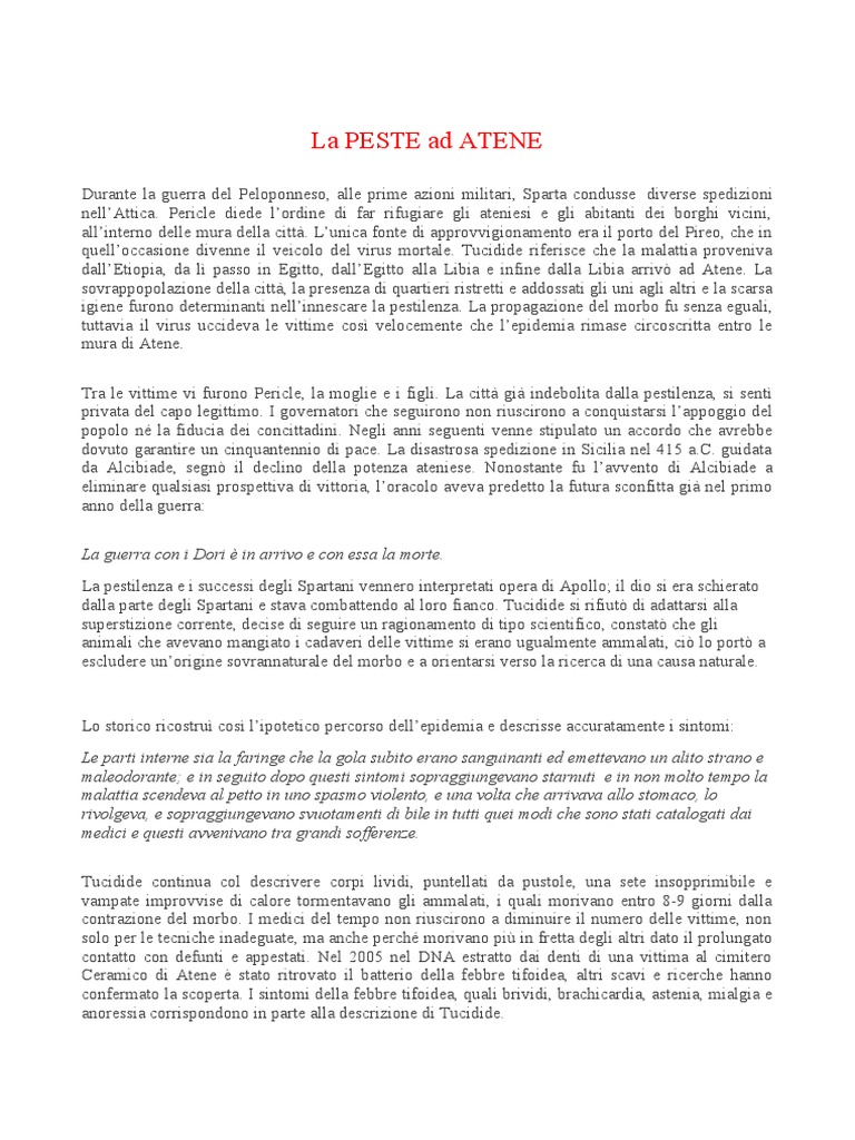 La PESTE Ad ATENE | PDF