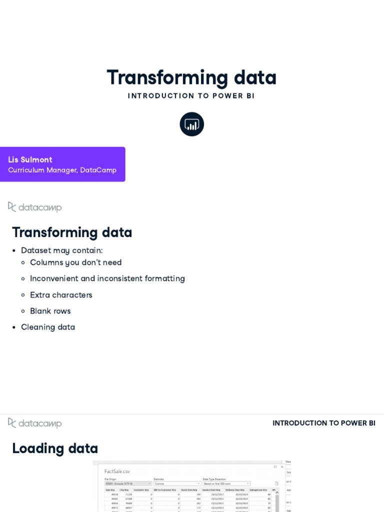 1.2. Introduction To Power BI - Transforming Data | PDF