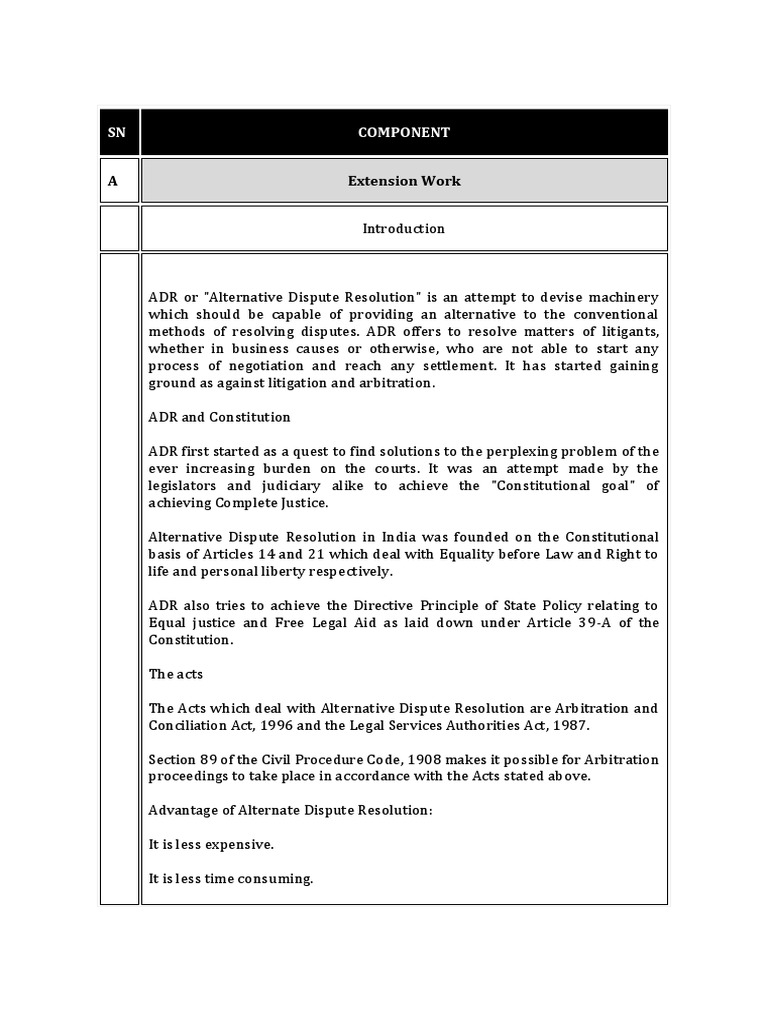 SN Component: A Extension Work | PDF | Alternative Dispute Resolution | Mediation