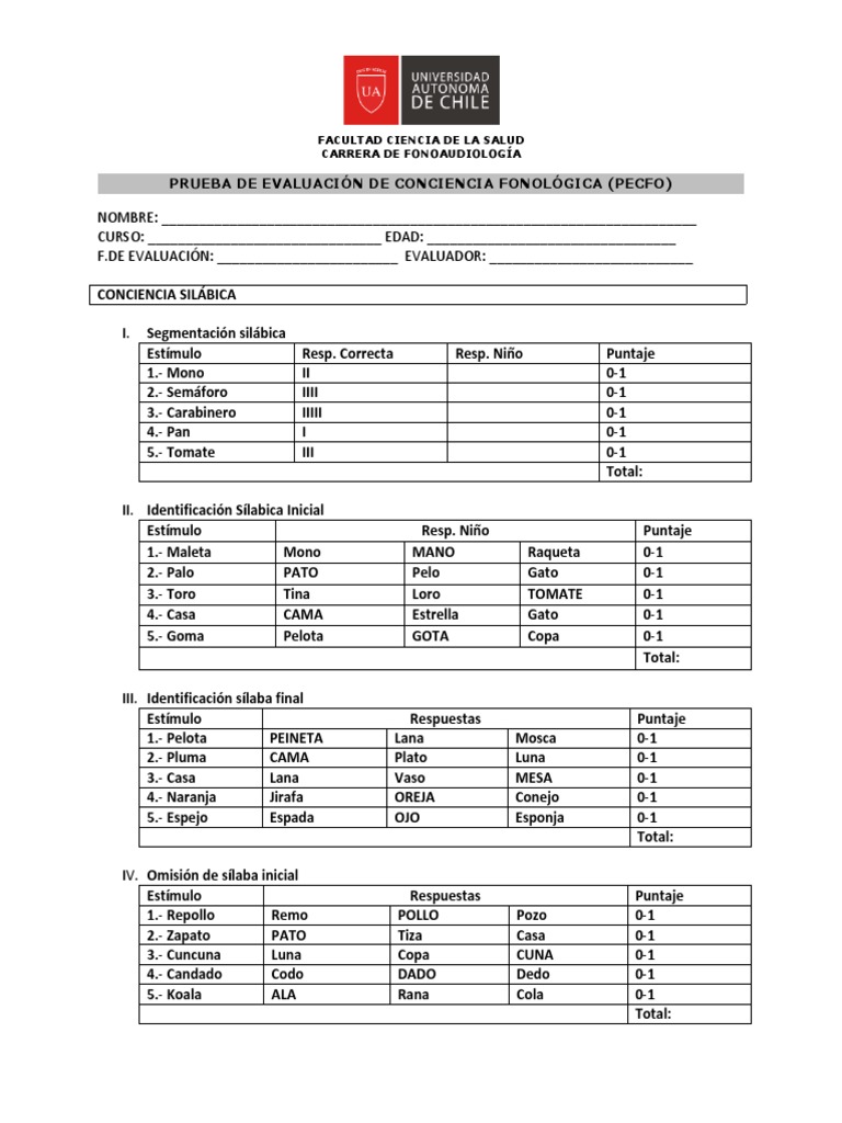 PECFO Hoja de Respuesta | PDF