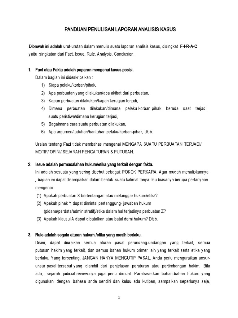 Panduan Analisis Kasus FIRAC Ed1 | PDF