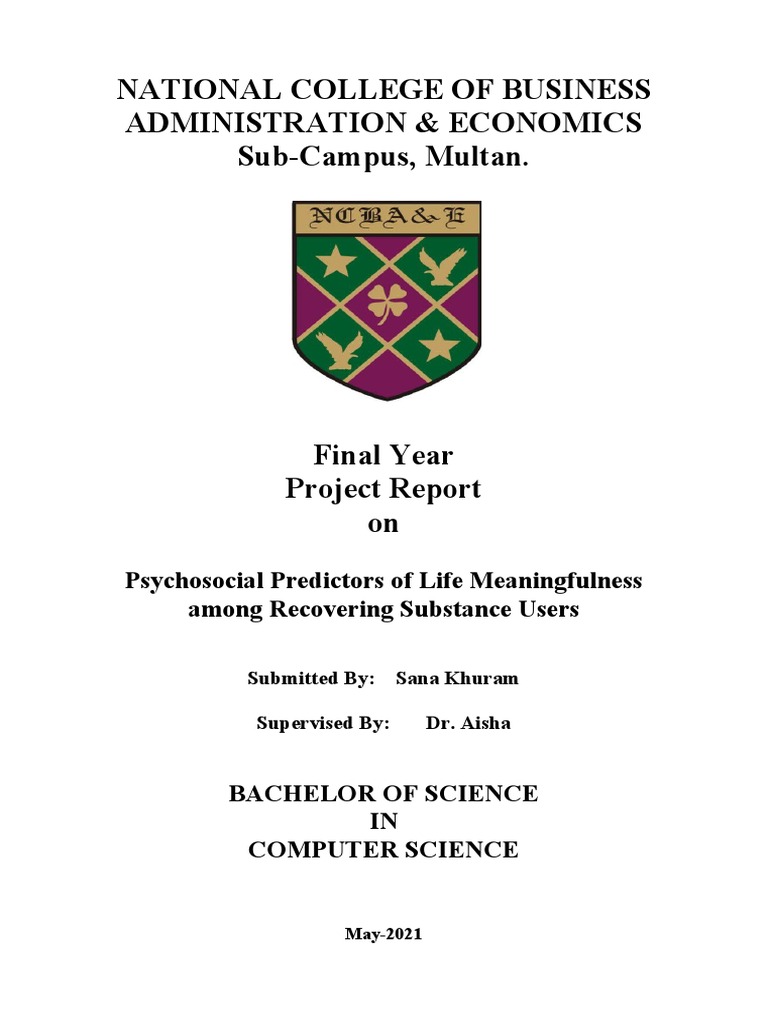 Format of FRONT PAGES OF PROJECT January 2022-1 | PDF | Social Support ...