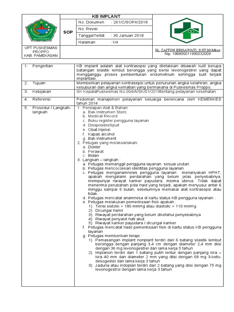 Sop KB Implant | PDF