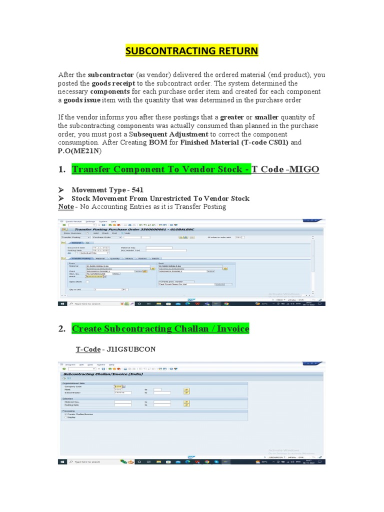 Subcon Return | PDF | Computers