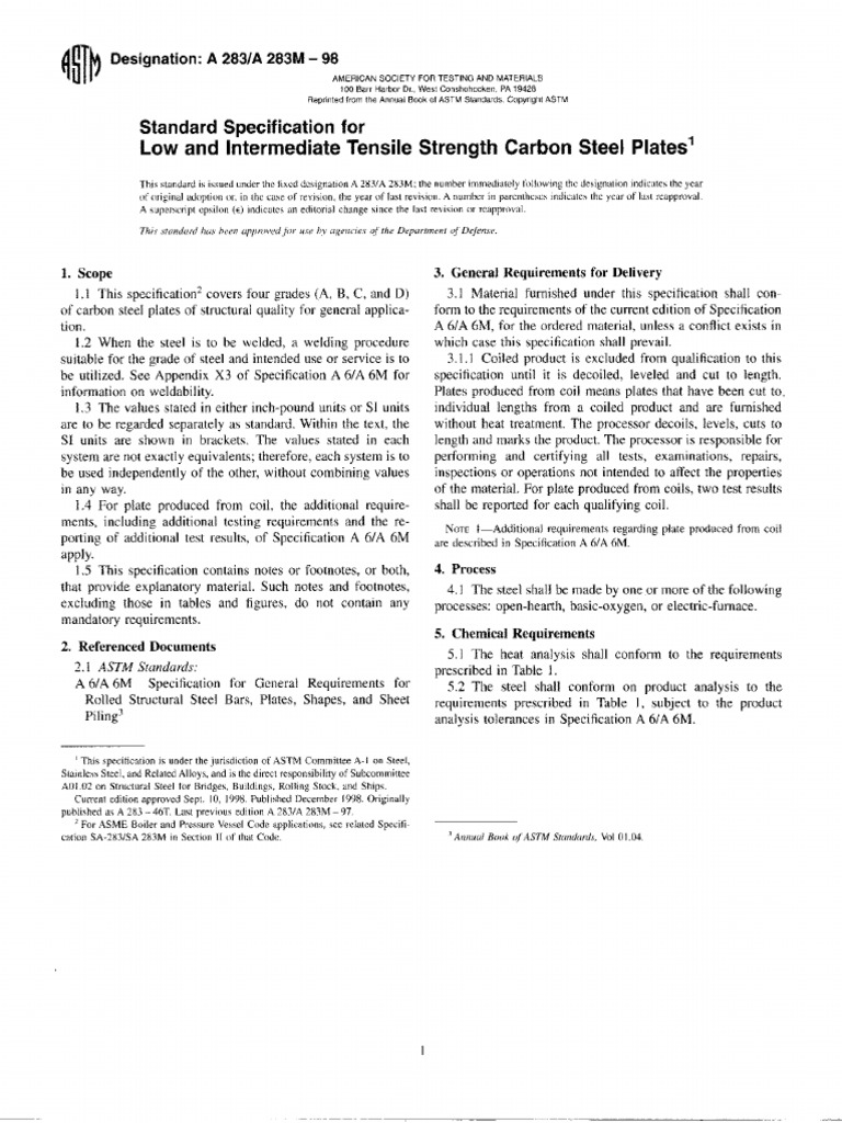 Astm-A 283 | PDF