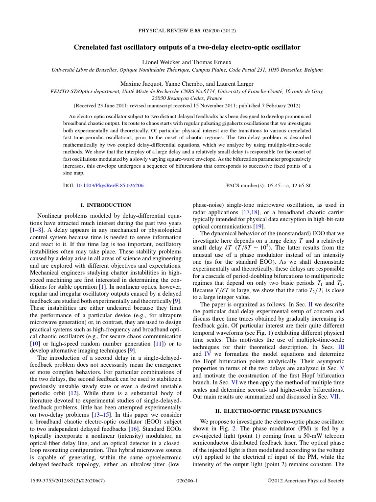 Weicker 2012 | PDF | Chaos Theory | Feedback