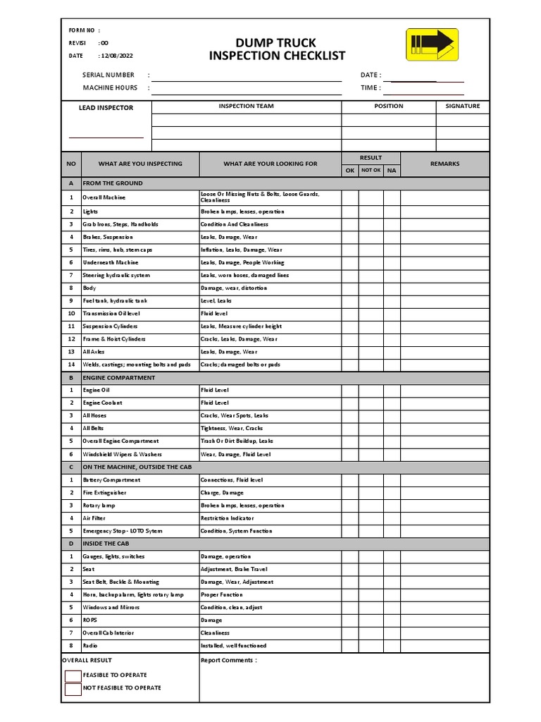Commissioning Inspection Checklist BEH | PDF | Leak | Truck