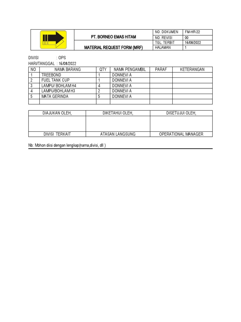Form Consumable | PDF