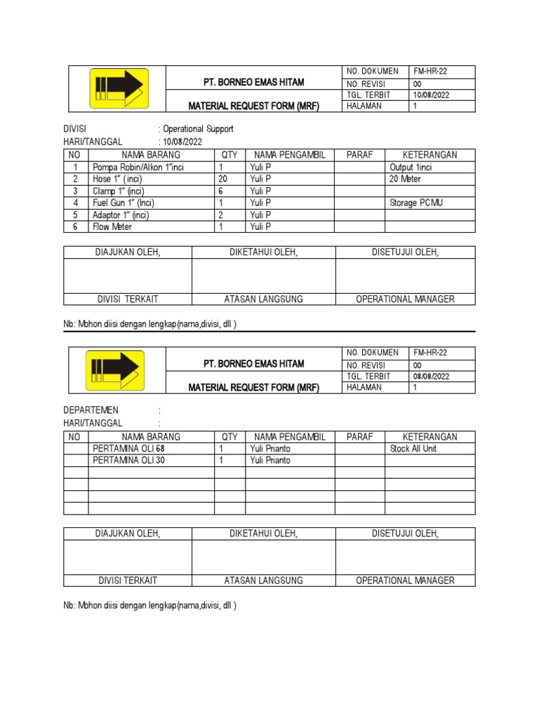 Form MRF Storage | PDF