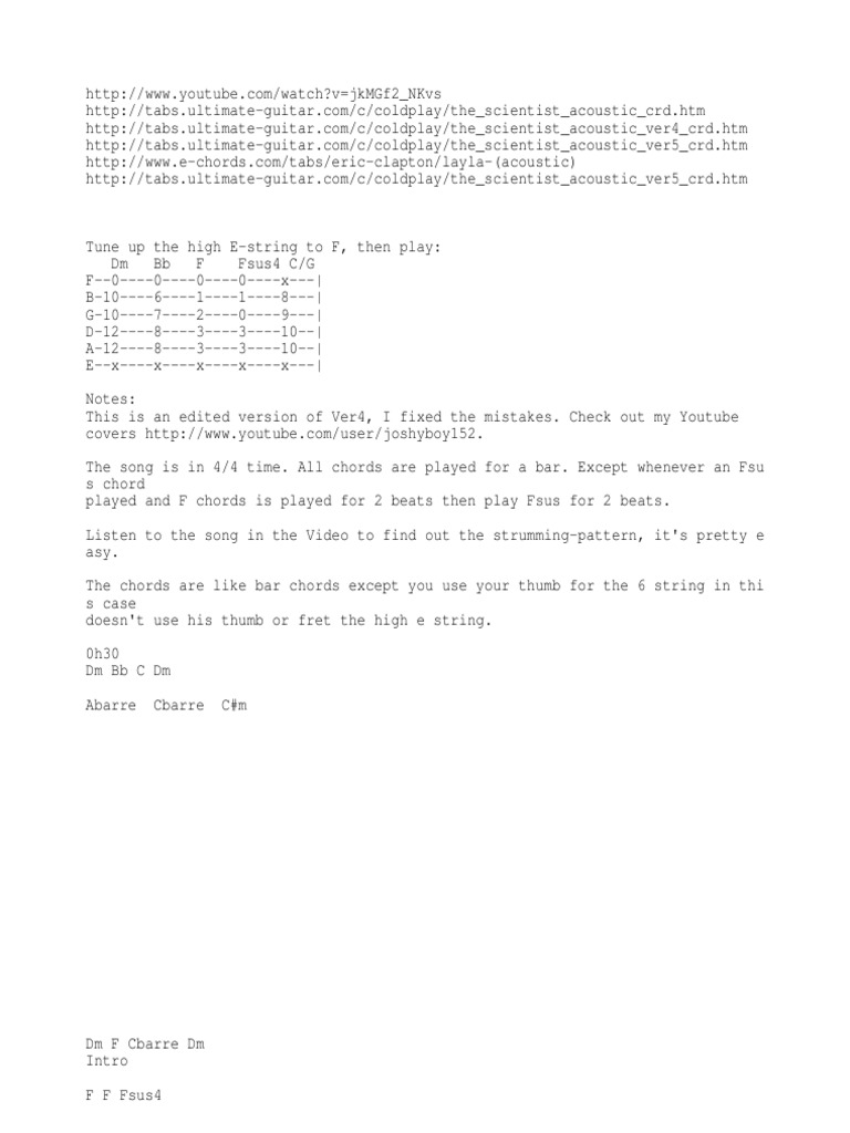 Layla Tabs | PDF | Song Structure | Vocal Music