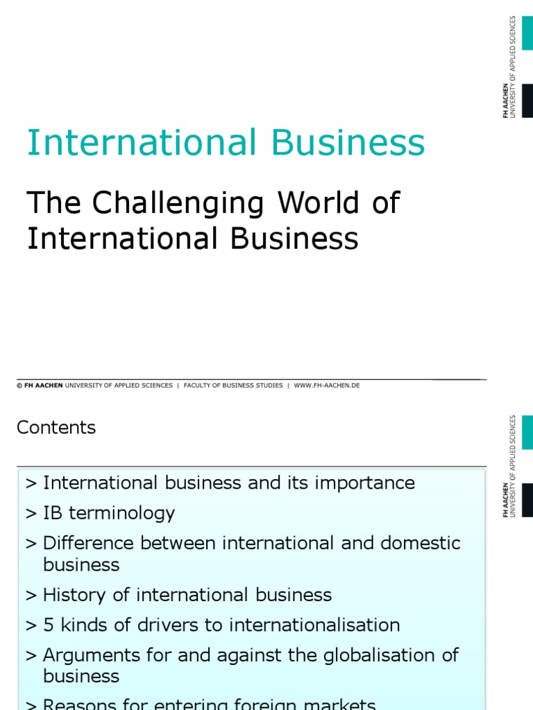The Challenging World of International Business | PDF | Globalization ...