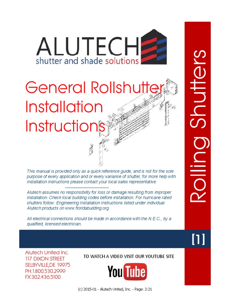 Roller Shutter - Installation Instructions | PDF | Screw | Drill