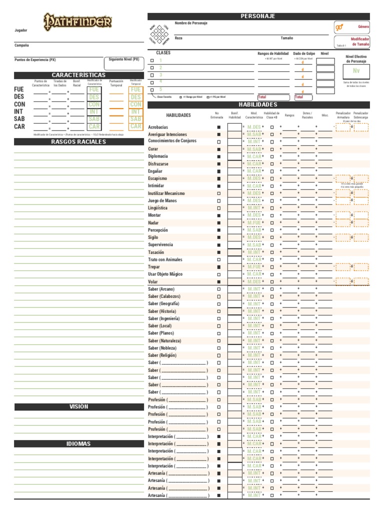PF1 - Hoja de Personaje | PDF | Munición