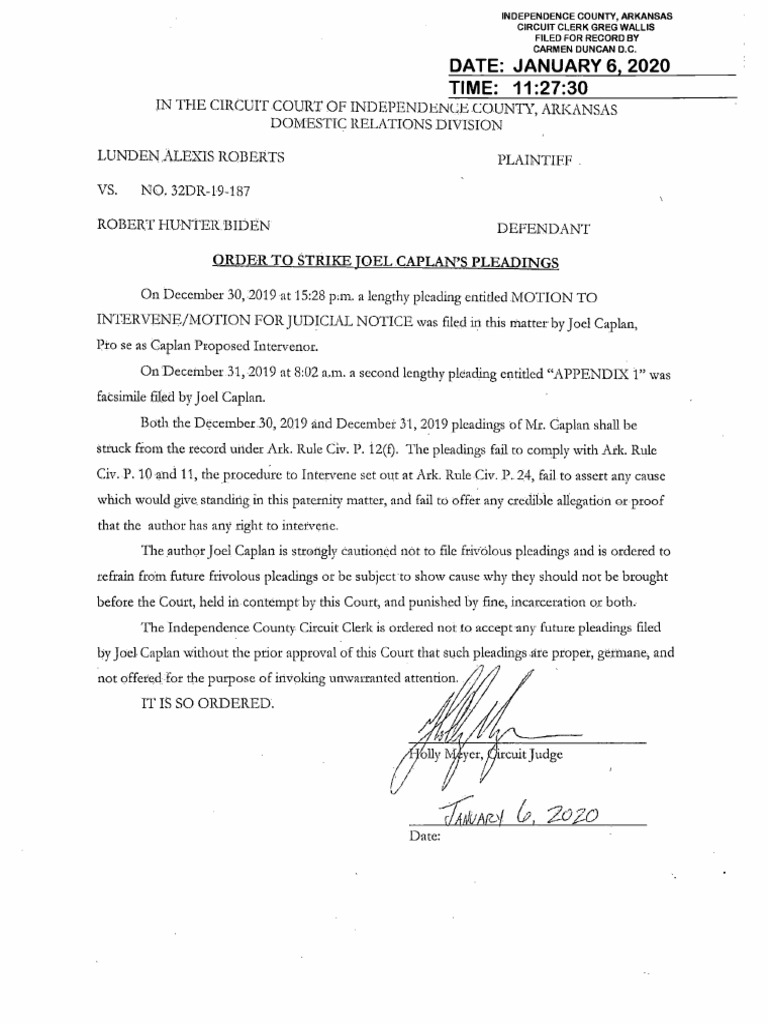 First Letter From Judge | PDF