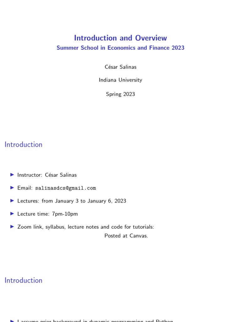 Solving Dynamic Economic Problems With Computation An Introduction To Python Tools For
