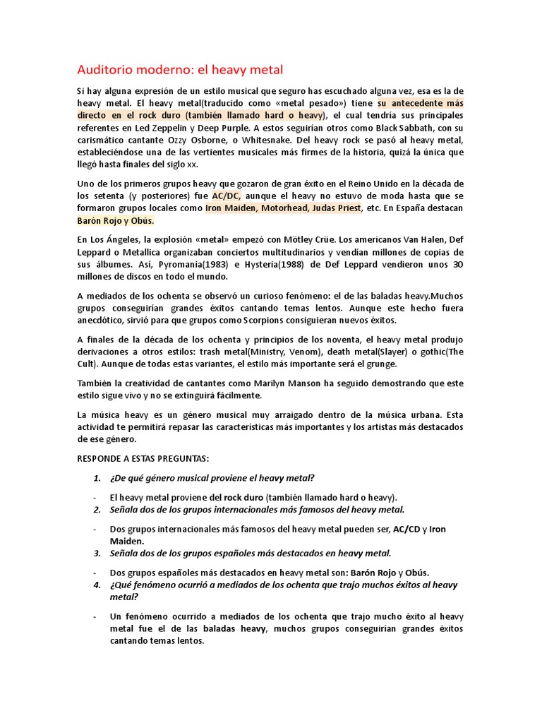 Heavy Metal | PDF | Música heavy metal | Piedra dura