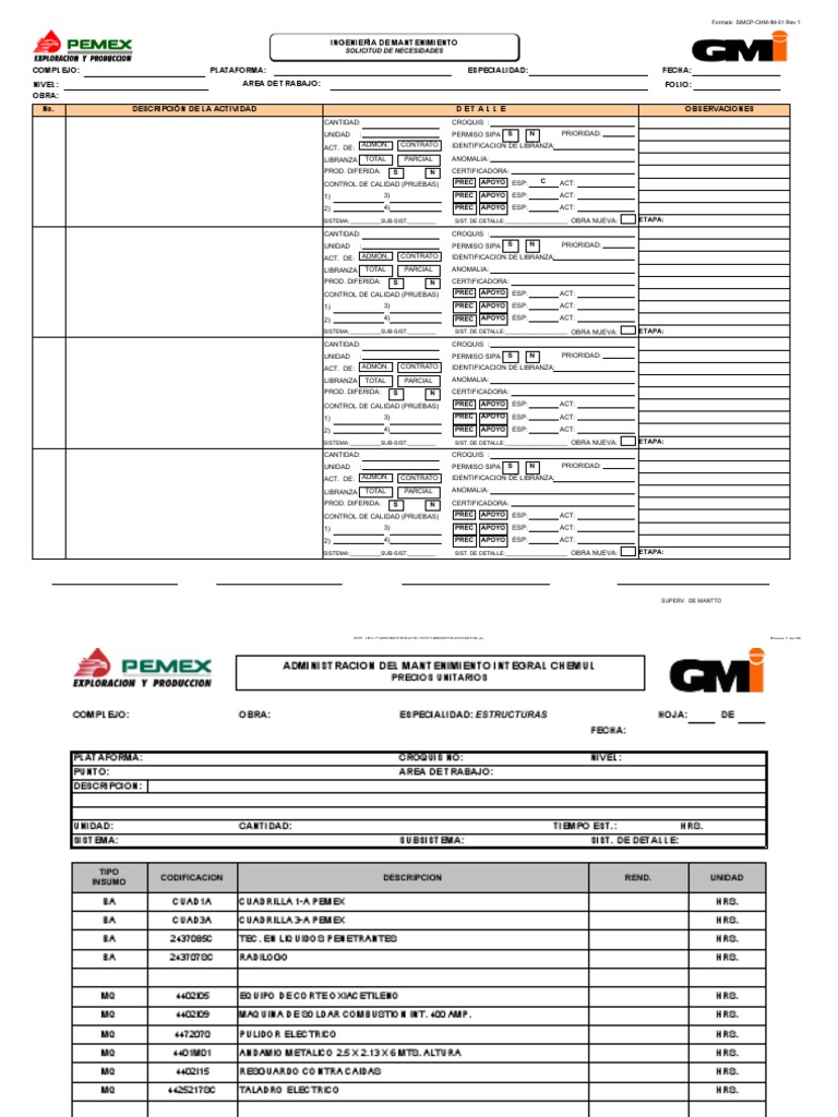 Formato Pu Estiamdo de Material Blanco | PDF | Materiales de construcción | Sectores Economicos