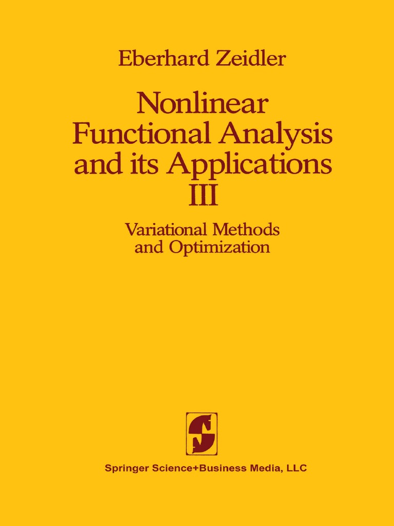 Eberhard Zeidler (Auth.) - Nonlinear Functional Analysis and Its Applications - III ...