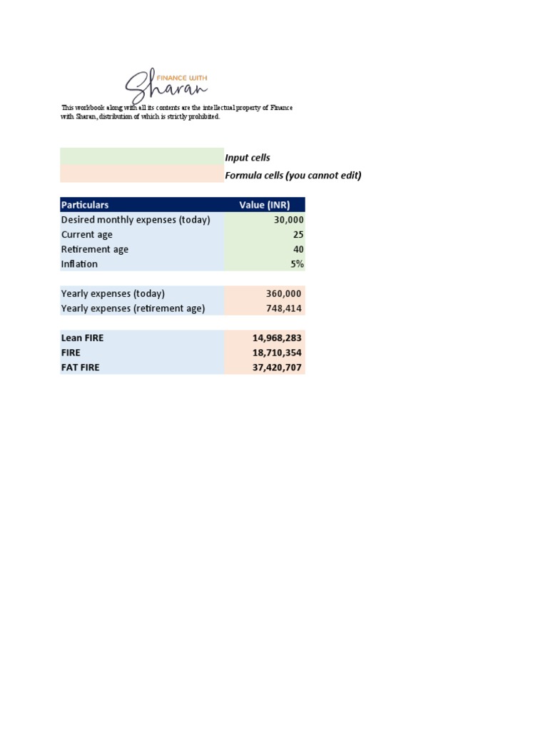 FIRE Number Calculator | PDF