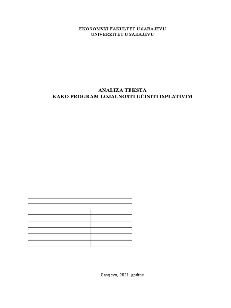 Kako Program Lojalnosti Učiniti Isplativim | PDF