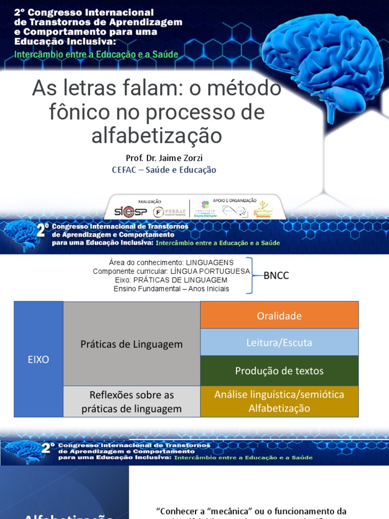 As Letras Falam o Método Fônico - Zorzi Slides | PDF | Alfabetização ...