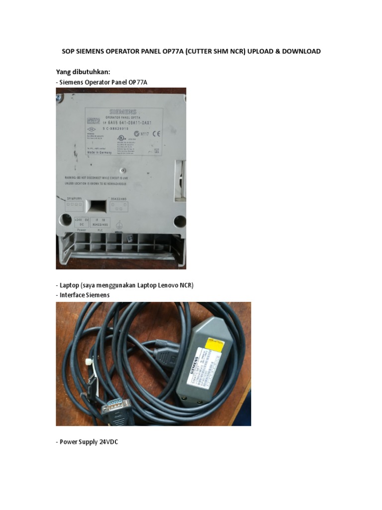 Cara Upload & Download OP77A Siemens | PDF | Komputer