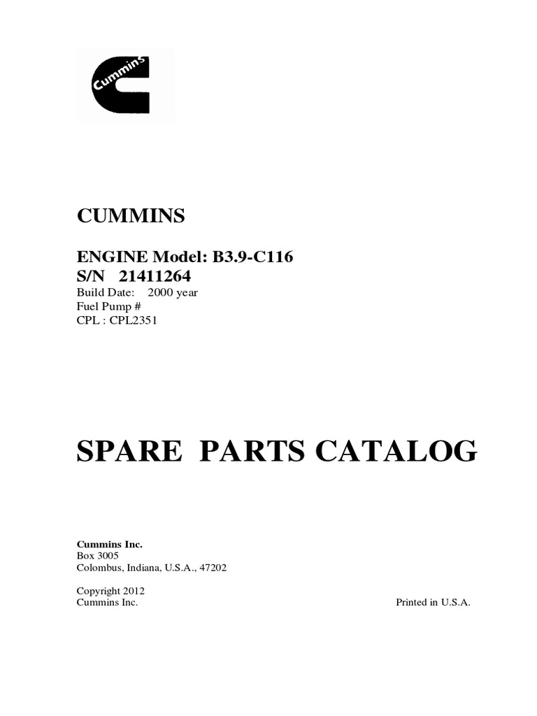 CUMMINS - b3.9-c116 Parts Catalog cpl2351 Dynapac | PDF | Valve ...