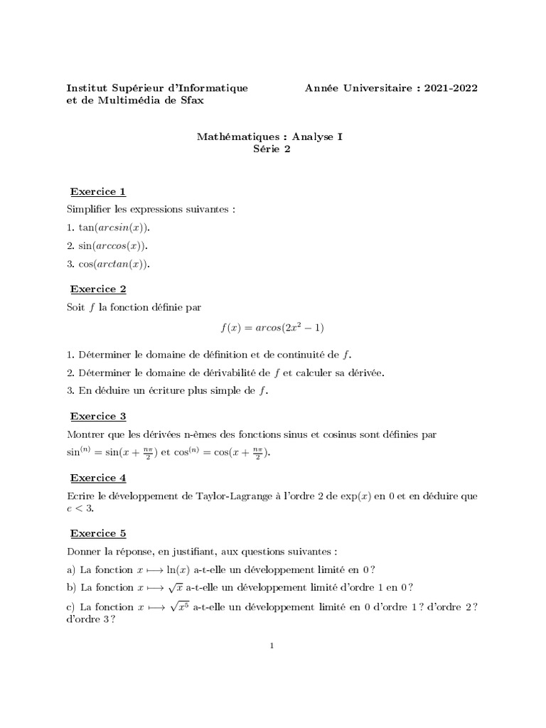 Analyse 2 | PDF