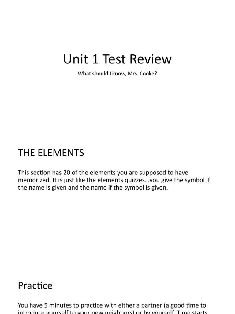 Unit 1 Test Review: Key Concepts | PDF | Significant Figures | Physical ...