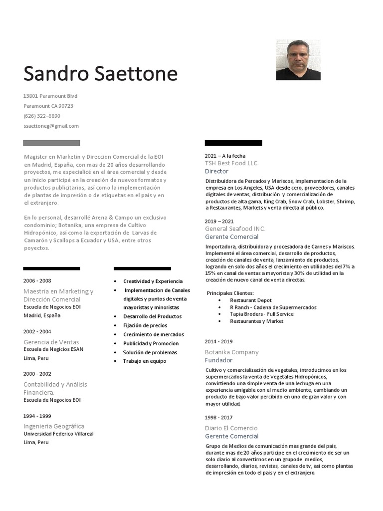 CV Sandro 2020 | PDF | Economias | Business