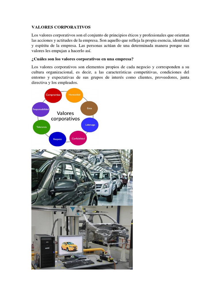 Valores Corporativos GM Obb | PDF