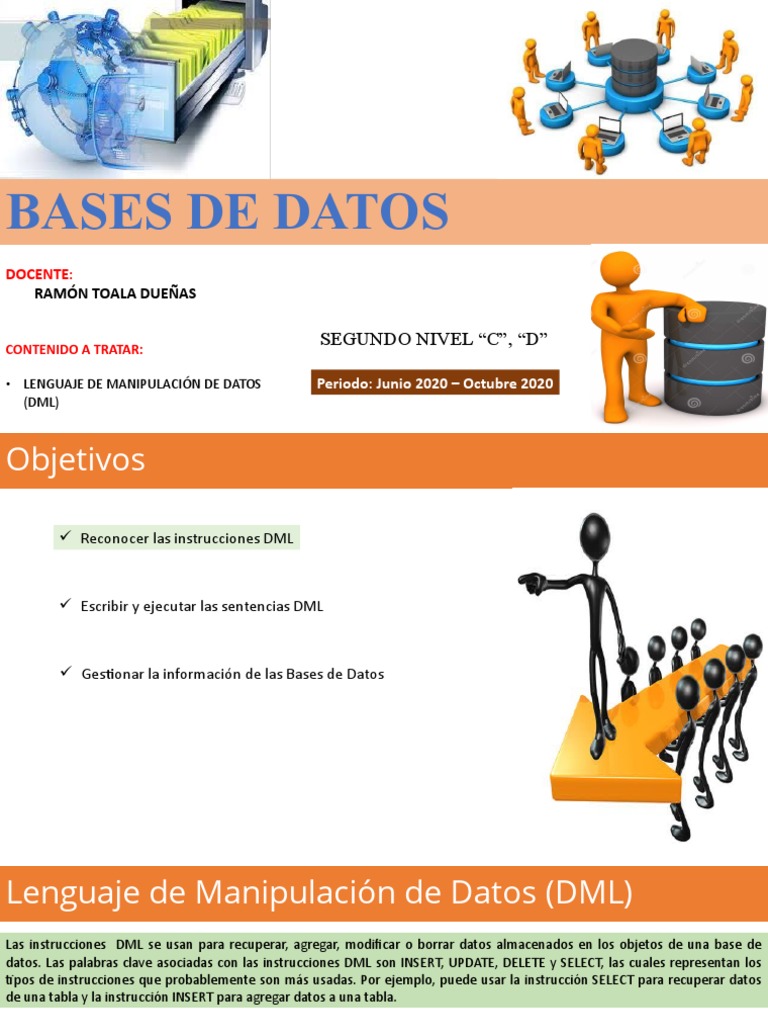 Clase # 7 Lenguaje de Manipulación de Datos DML Parte 1 | PDF | SQL | Datos