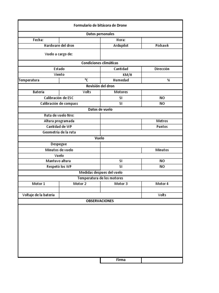 Bitacora De Vuelo Pdf
