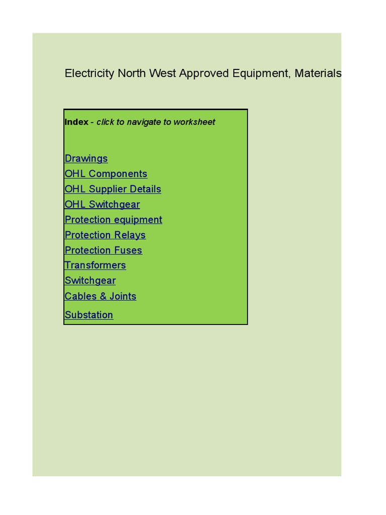 Enwl Approved Equipment List 26-10-20 | PDF | Screw | Electrical Substation