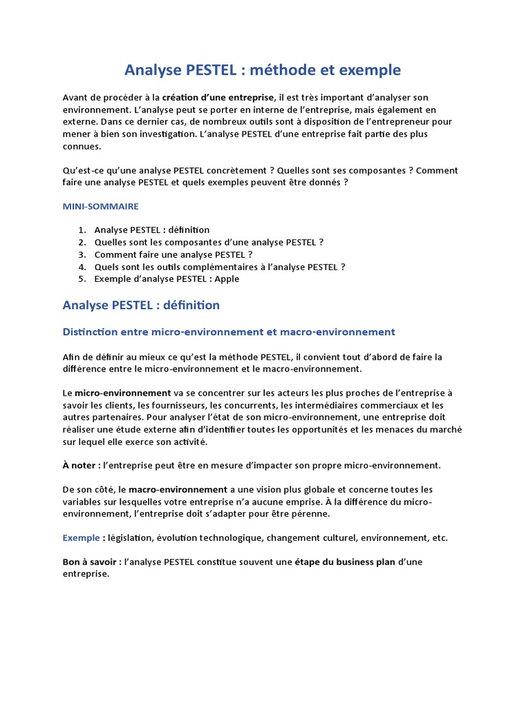 Analyse PESTEL Méthode Et Exemple | PDF | Business | Téléphone intelligent