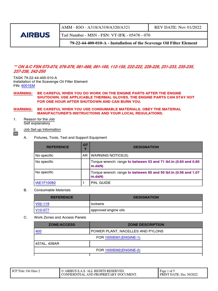Oil Filter 2 | PDF | Airbus | Aviation