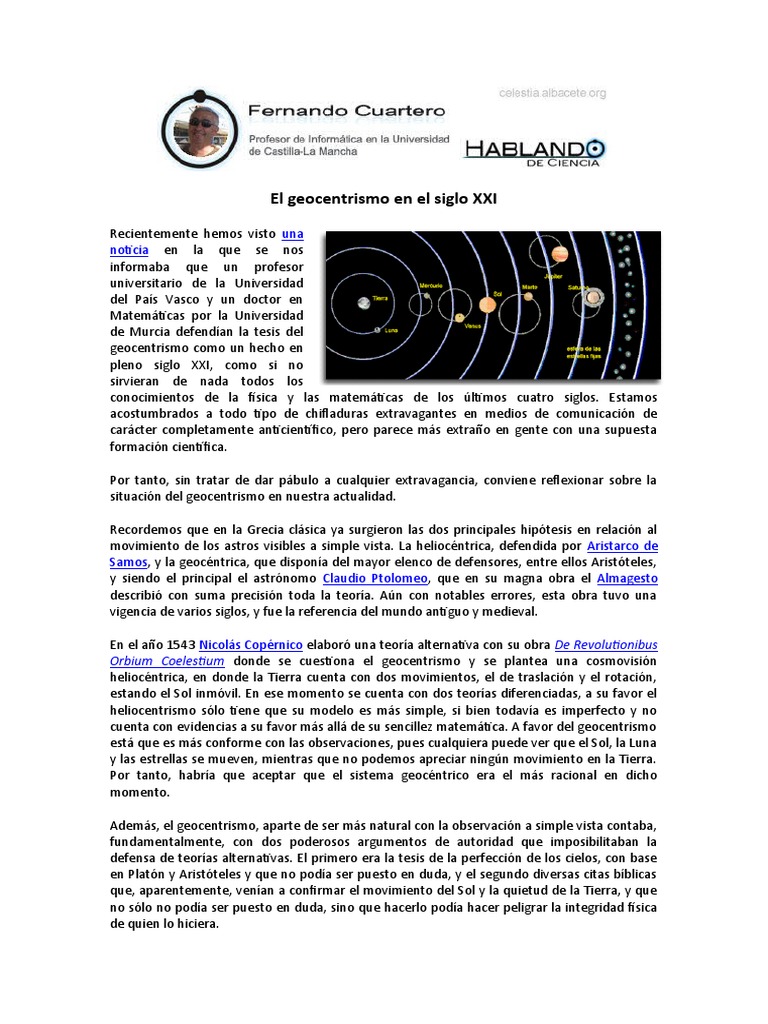 El Geocentrismo en El Siglo XXI | PDF