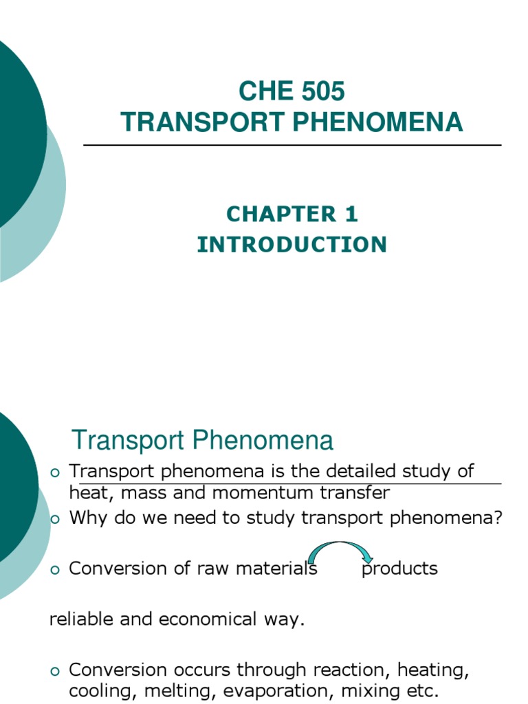 Transport Phenomena Cahpter1 | PDF | Transport Phenomena | Differential ...