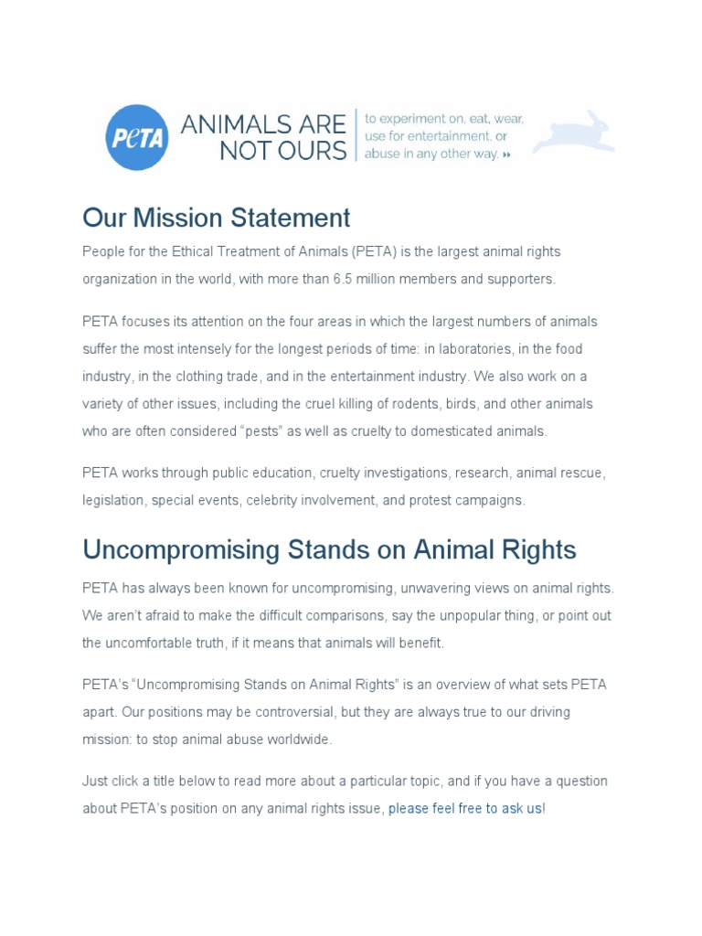 Our Mission Statement: Please Feel Free To Ask Us | PDF | People For ...