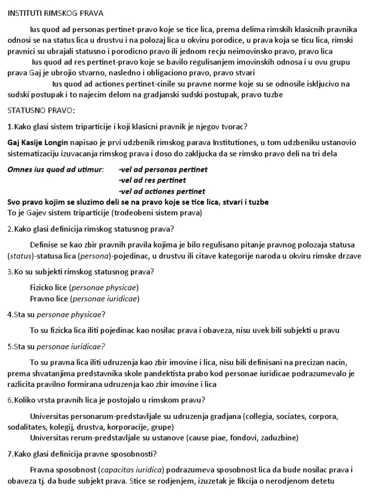 Rimsko Pravo Kolokvijum | PDF