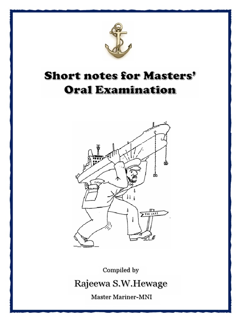 3-Short Notes For Masters Oral Exam | PDF | Sea Captain | Maritime Pilot