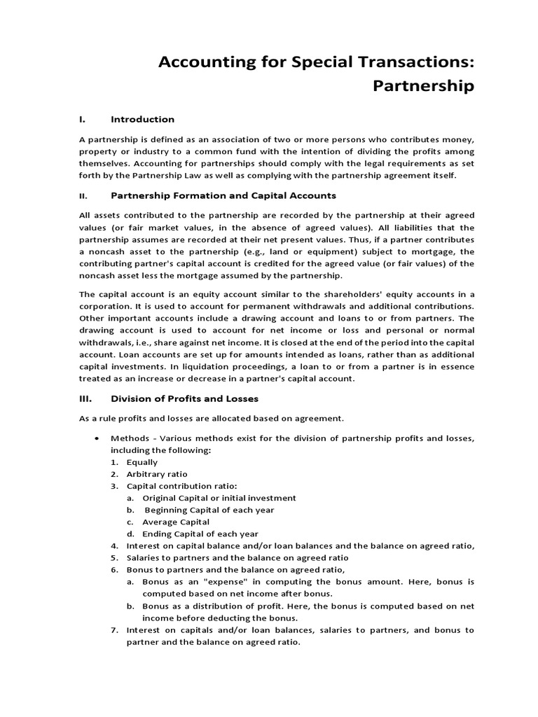 Accounting For Special Transactions Partneship | PDF | Goodwill (Accounting) | Debits And Credits