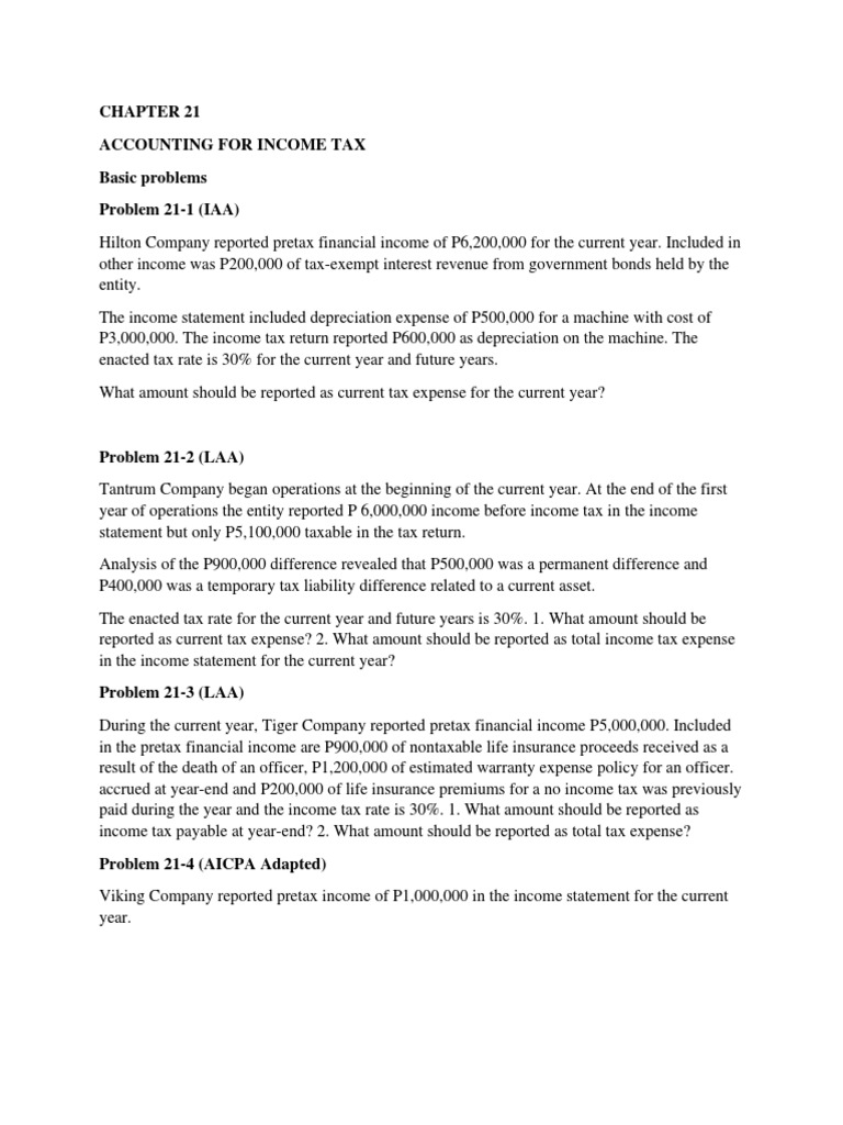 Accounting For Income Tax Valix Student | PDF | Income | Expense